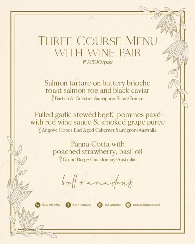 Course Menu » Bell + Amadeus